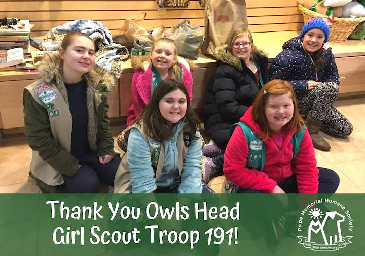 Owls Head Girl Scouts | Pope Memorial Humane Society