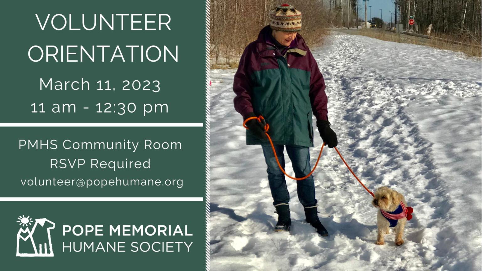 March Volunteer Orientation | Pope Memorial Humane Society
