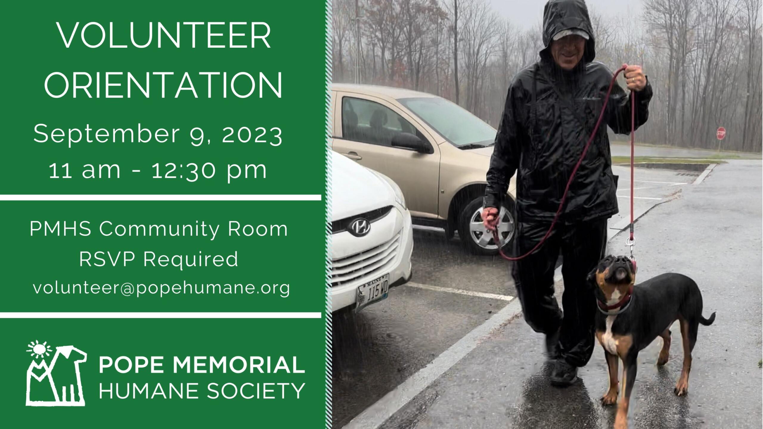 September Volunteer Orientation | Pope Memorial Humane Society