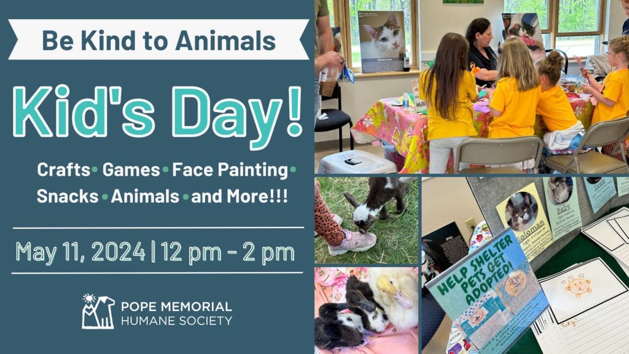 Be Kind to Animals – Kid’s Day at PMHS! | Pope Memorial Humane Society